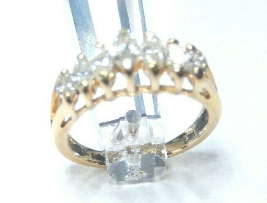 Stamped 14K Seven Marquise Shape Stones Testing as Diamonds Pyramid Ri ...